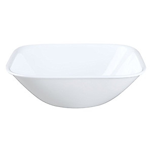 Corelle Square Pure White 22 Ounce Glass Soup/Cereal Bowl (Set of 4)
