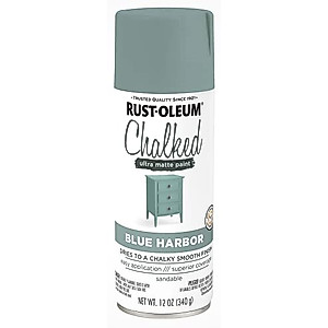 Rust-Oleum 374164 Chalked Ultra Matte Spray Paint, 12 oz, Blue Harbor