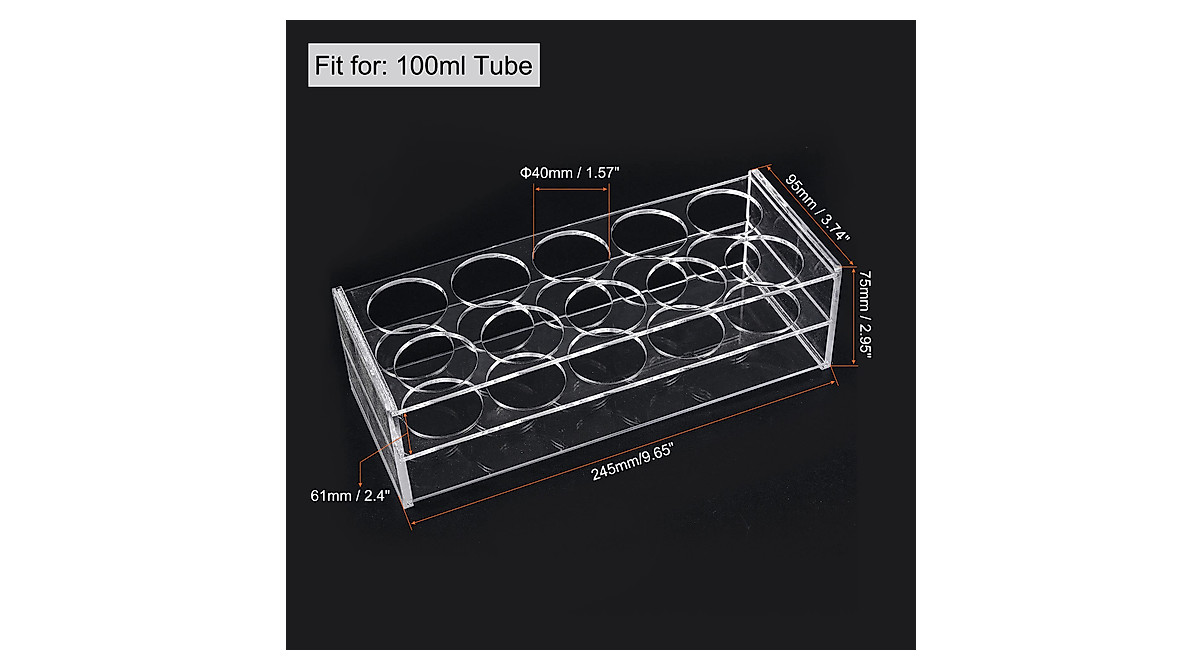 MECCANIXITY Acrylic Test Tube Rack - 10 Wells, 40mm