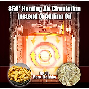 Weceleh Air Fryer 10 in 1 Toaster Oven, 15.8 QT Large Air Fryer with Visible Window, 15L Large Family Size, 60 Minutes Timer, Accessories Included, Touchscreen, No-Oil Frying, NonStick, Black, 1700W