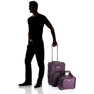 Rockland Fashion Expandable Softside Upright Luggage Set, Purple, 2-Piece (14/19)