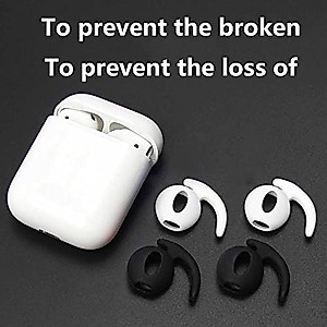 Ear Hooks Ear Cover Designed for Apple AirPods 1 and 2,Accessories for Running, Jogging, Cycling, Gym (3 White + 1 Black)