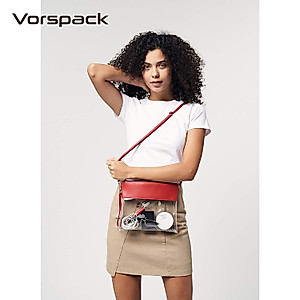Vorspack Clear Crossbody Purse Stadium Approved PU Leather Clear Concert Bag
