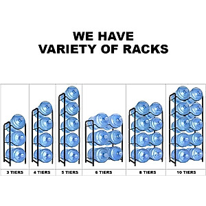 3-Tier Water Jug Holder Rack Water Cooler Jug Rack 5 Gallon Water Bottle Holder Detachable Heavy-Duty Dispenser Organizer for Home Kitchen Office Save Spacer (3-Tier)