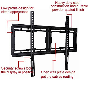 VideoSecu Low Profile TV Wall Mount Bracket for Most 32" - 75" LCD LED UHD Plasma HDTV, Compatible with Sony Bravia Samsung LG Haier Vizio Sharp AQUOS Westinghouse Pioneer ProScan Toshiba 1NN