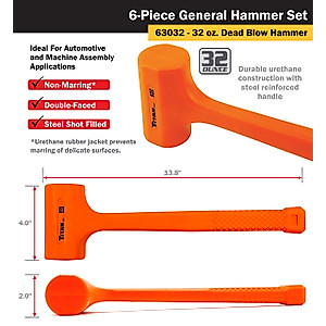 Titan 63136 6-Piece General Use Hammer Set