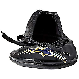 FOCO Baltimore Ravens Exclusive Team Logo Flats With Clutch Extra Large