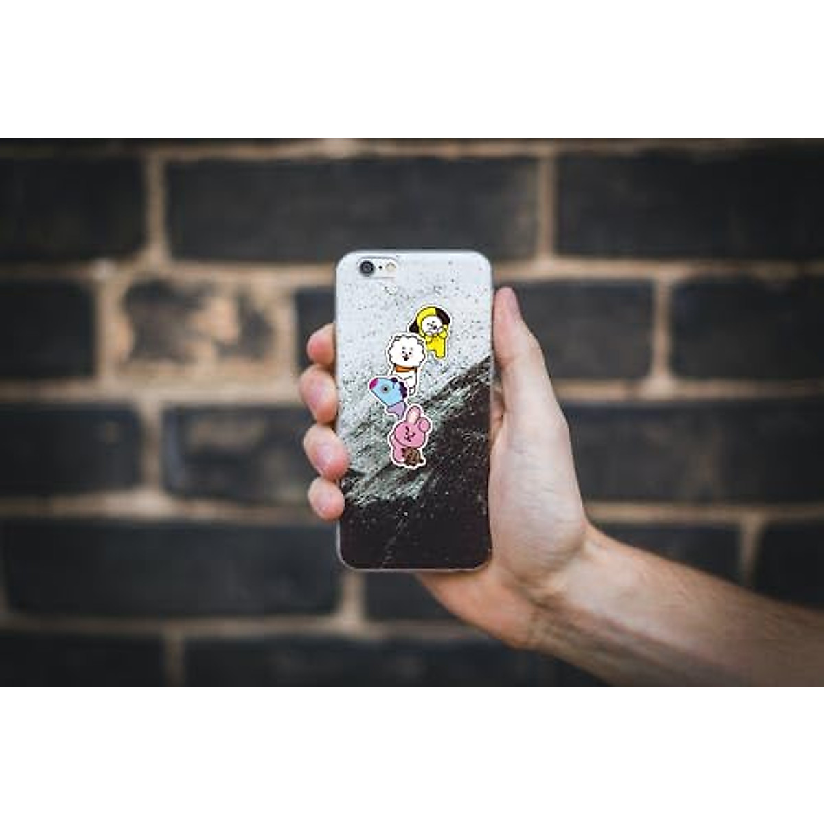 YEESACG - BTS Kpop Stickers | 61 Pack | Cute Bangtan Album Bomb | Cartoon Waterproof Vinyl for Water Bottle,Laptop,Skateboard,Luggage,Phone,Moto Korea Group for Teens Girls Fans (BTS-61)