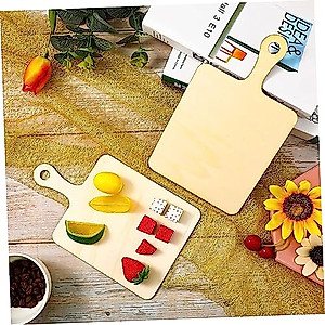 TEHAUX 6pcs Home Accessories Decor Miniture Decoration Wood Decor Kindergarten Mini Cutting Board Unfinished Board Household Craft Wood Bulk Wood Chips Small Chopping Board Wood