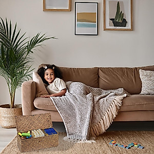 Ululusky Bathroom Kitchen Organizer Set - Tampon Holder, Toilet Paper Storage, Snack Basket, Woven Decorative Boxes for Home Storage