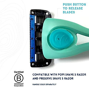 Preserve Five Blade Replacement Cartridges for Shave 5 Recycled Razor, 4 Count