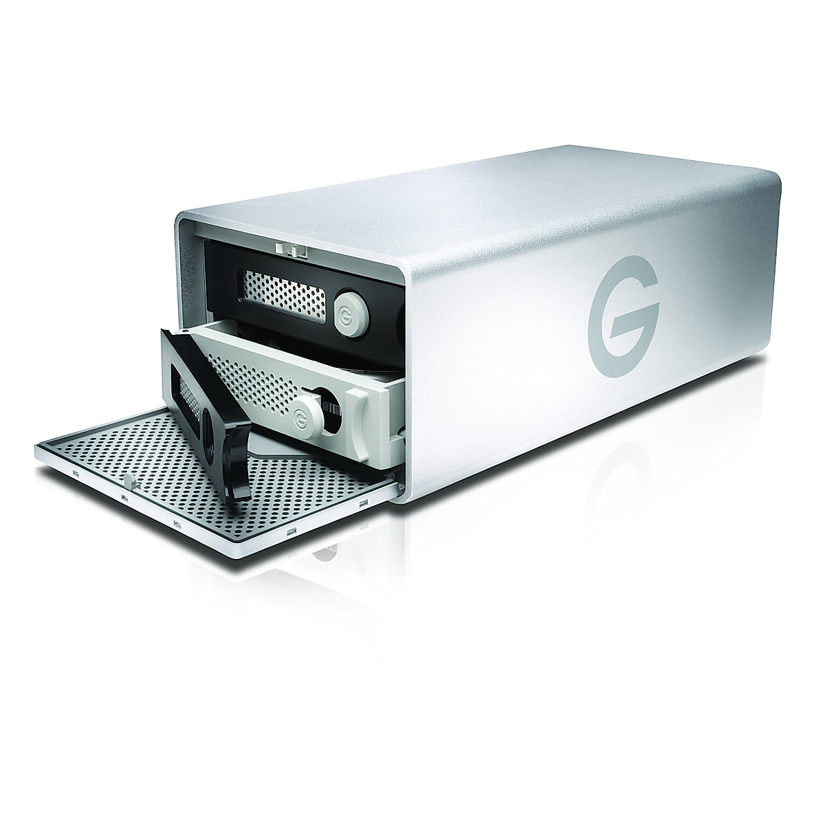 G-Technology 12TB G-RAID with Thunderbolt 2 and USB 3.0, Removable Dual Drive Storage System, Silver - 0G04093-1