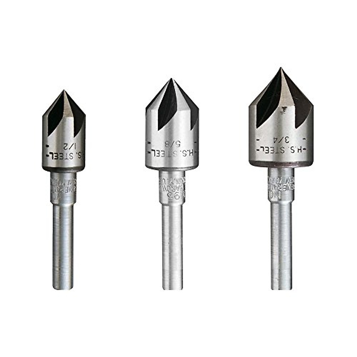 General Tools 3 Piece Countersink Bit Set #195ST, Includes 1/2 in., 5/8 in. and 3/4 in. Bits