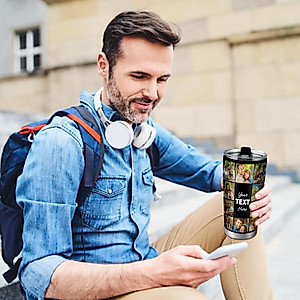 KrazeKK Personalized Travel Tumbler for Dad Gifts, Custom 20oz Insulated Stainless Steel Travel Tumbler with Lids, Father Coffee Mugs, Customized Gift for Men, Dad,Father, Husband(Dad 1)