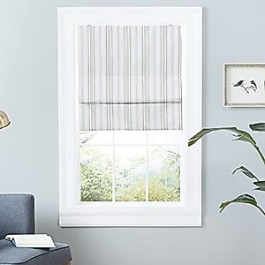 Exclusive Home Ricardo Total Blackout Roman Shade, 27"x64", Natural