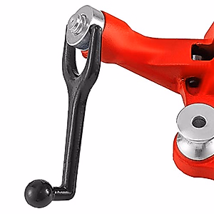 Mophorn Screw Bench Chain Vise 1/8 to 5-Inch Pipe Capacity, Heavy Duty Bench Chain Pipe Vise with Crank Handle, Neoprene-Coated Jaw, Cast Iron Material Ideal for a Variety of Pipes