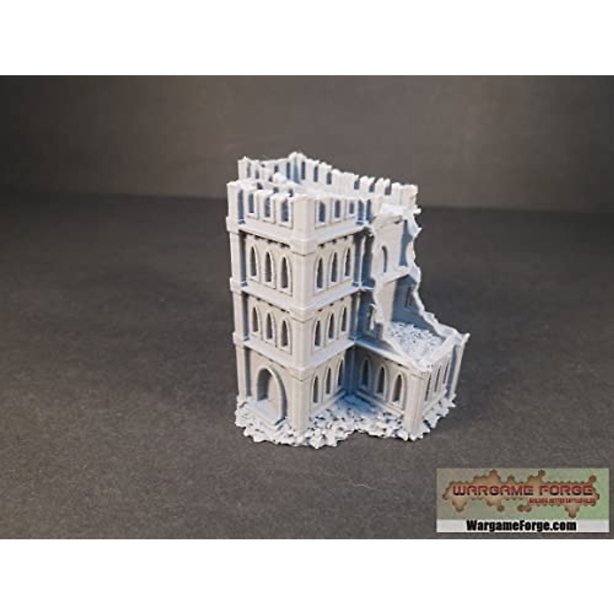 Ruined Gothic Building 8 6mm/8mm Tabletop Terrain Compatible with Epic, Adeptus Titanicus, Hex Maps