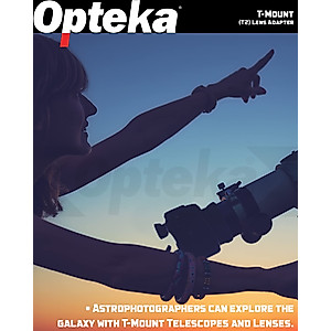 Opteka T-Mount (T2) Adapter Compatible for Canon EF EOS 80D, 77D, 70D, 60D, 60Da, 50D, 7D, 6D, 5D, 5Ds, T7i, T7s, T6s, T6i, T6, T5i, T5, T4i, T3i, T3, T2i, SL2 and SL1 Digital SLR Cameras
