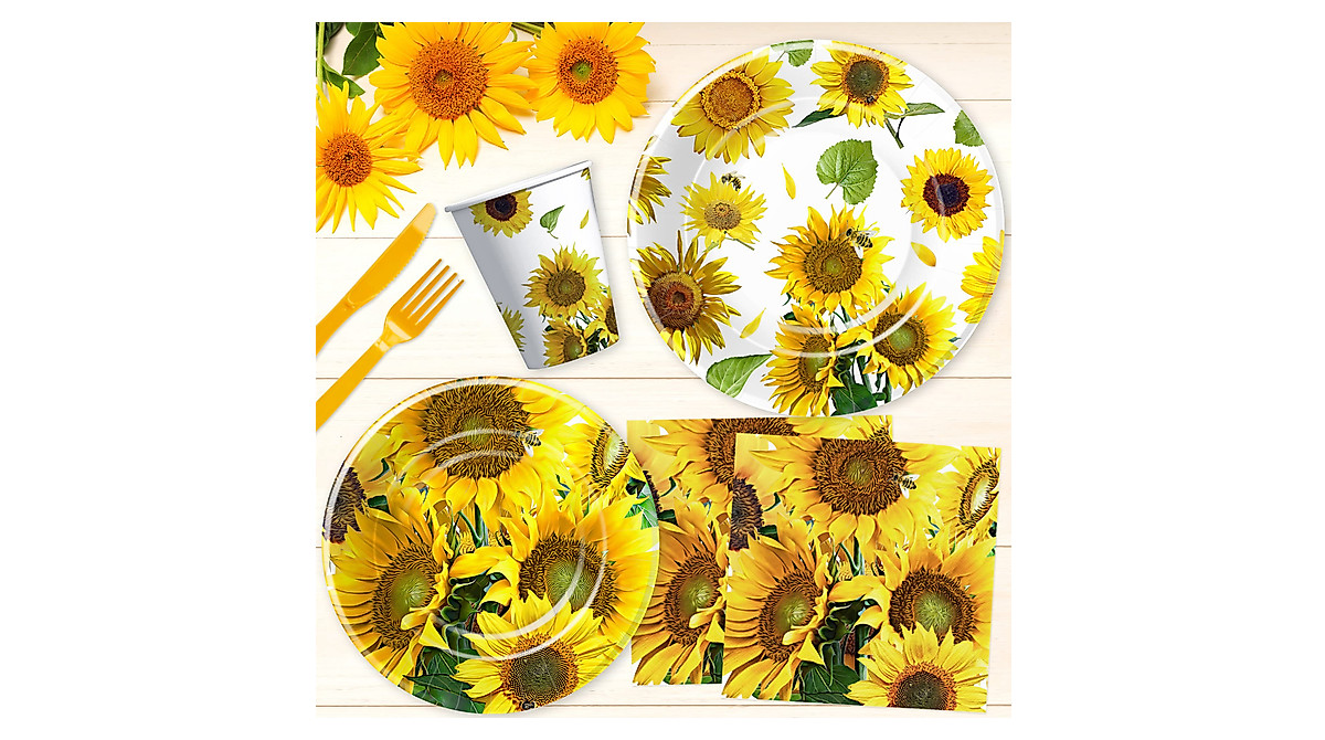 Sunflower Party Decorations - Complete Dinnerware Set