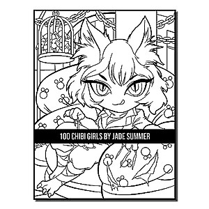 100 Chibi Girls: An Adult Coloring Book Collection with Cute Girls, Fantasy, Horror, Christmas, and More!