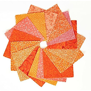 1 Set 18 Pcs 2.5" Fabric Precut Jelly Roll All Orange Color 100% Cotton Quilting Strips | #AA105DL
