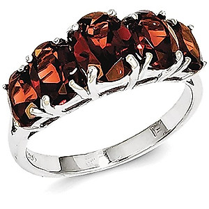 IceCarats 925 Sterling Silver Red Garnet Ring Gemstone Band Size 8