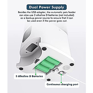ZOKALEY Automatic Cat Feeders,2.4G WiFi Enabled Programmable Pet Feeder for Dog and Cat,Timed Pet Food Dispenser with Portion Control,APP Remote Control &10s Voice Recorder,B-White