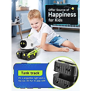 PIKOY Robot Night Light for Kids【12 Films】 Kids Night Light Projector,Bluetooth Music Baby Night Lights for Kids Room, 360° Rotation Rechargable Planets Star Projector Planetarium Projector Lamp