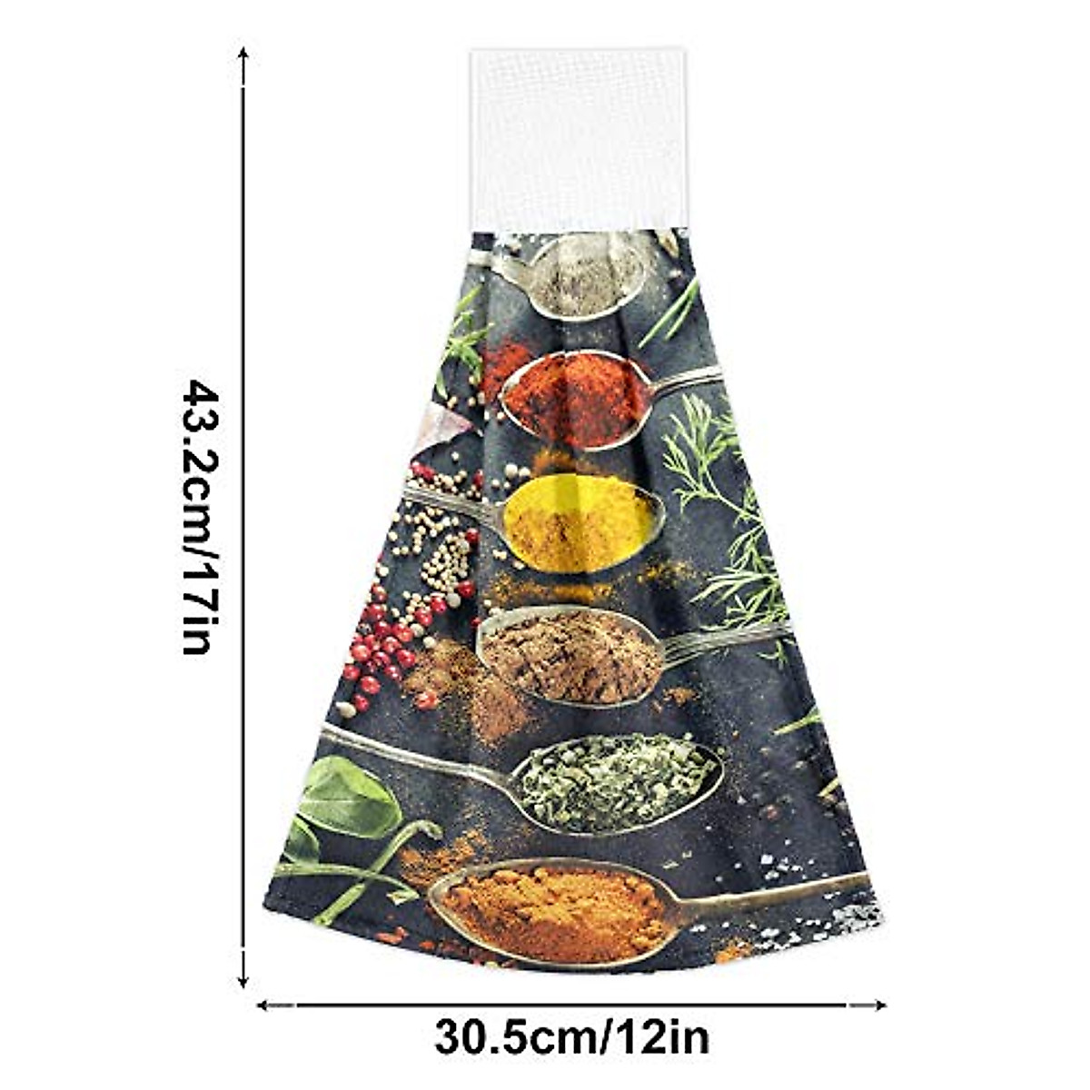 Aslsiy Herbs Spices Cutlery Spoon Hanging Kitchen Towels Bathroom Hand Tie Towel Fast Drying Dish Tea Towels for Bath Tabletop Gym Home Decor Set of 2