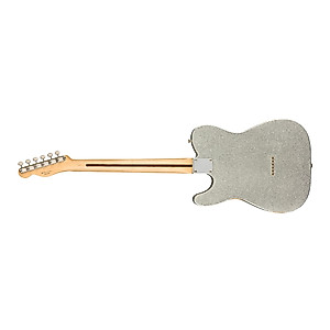 Fender Brad Paisley Road Worn Telecaster Electric Guitar, Silver Sparkle, Maple Fingerboard