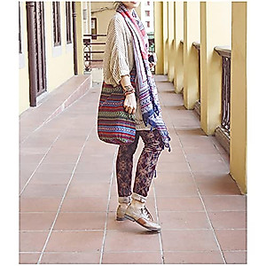 Humsato Ethnic Hippie Bag, Linen Boho Style Hobo Bags For Women, Hippie Shoulder Bags, Crossbody Bag, Boho Purse