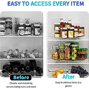 Lazy Susan for Refrigerator, 14'' Lazy Susan Turntable, Square Lazy Susan Fridge Organizer, Lazy Susan for Cabinet, Table, Pantry, Kitchen, Countertop (1PC)