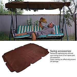 Mokylor Swing Chair Canopy Replacement, 74x 52 in Oxford Outdoor Swing Canopy Silver Coated, Waterproof Swing Chair Top Cover for Outdoor Garden Patio Yard Park Porch Seat Furniture(Coffee)