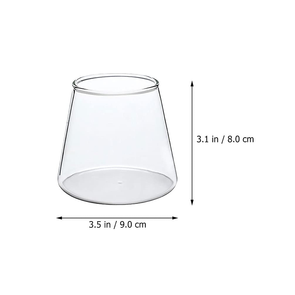Yardwe 2 Pcs Mount Fuji Glass Cups, Transparent Mountain Shape Whiskey Glasses, Borosilicate Glass Mug for Milk Coffee Beer Whisky Cocktail (300 ml, 3.5 x 3.1 Inch)