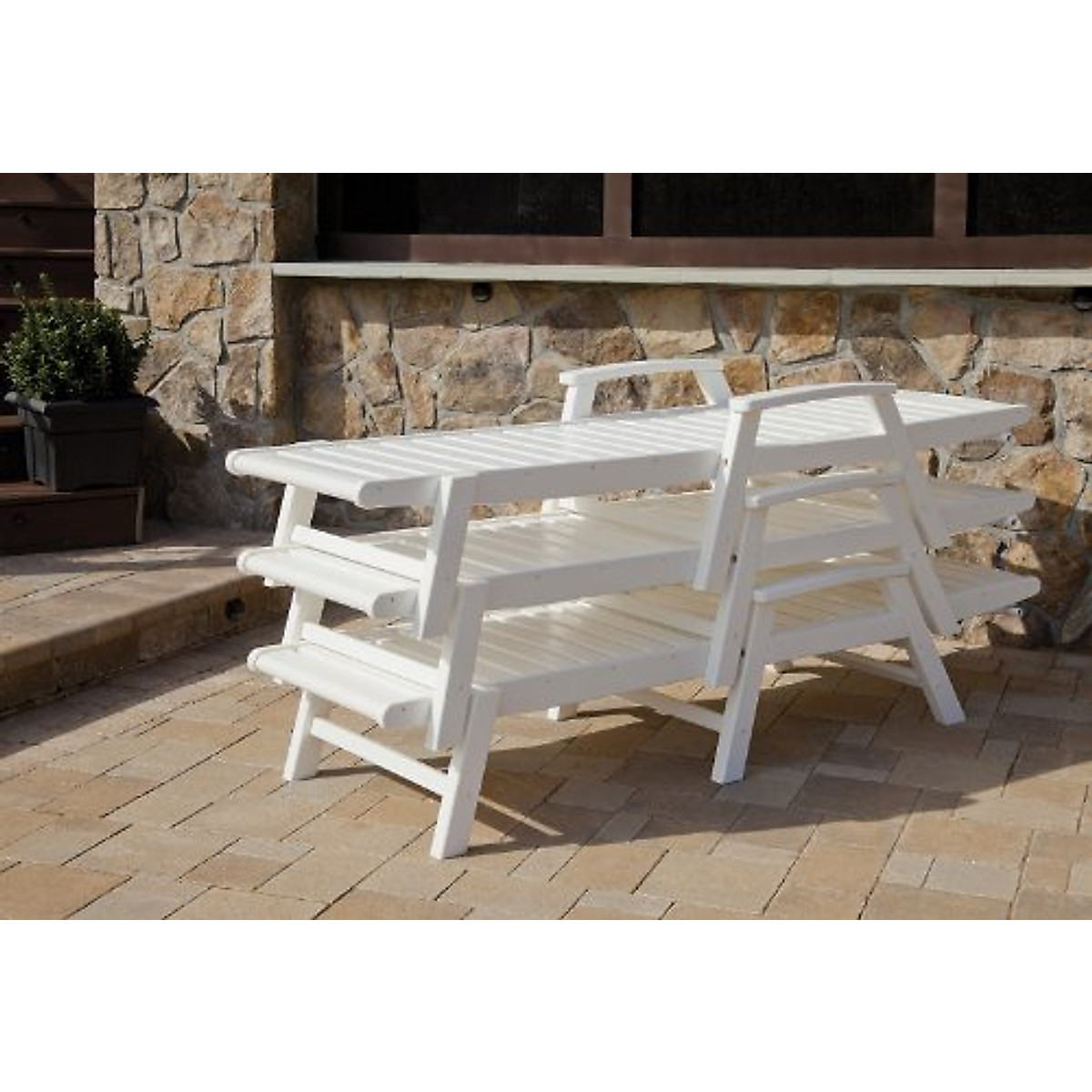 Trex Outdoor Furniture Yacht Club Stackable Chaise Lounger with Arms, Vintage Lantern