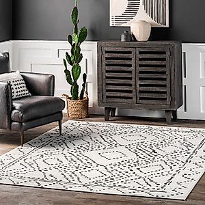 nuLOOM Mila Moroccan Diamond Trellis Area Rug, 7x9, Grey