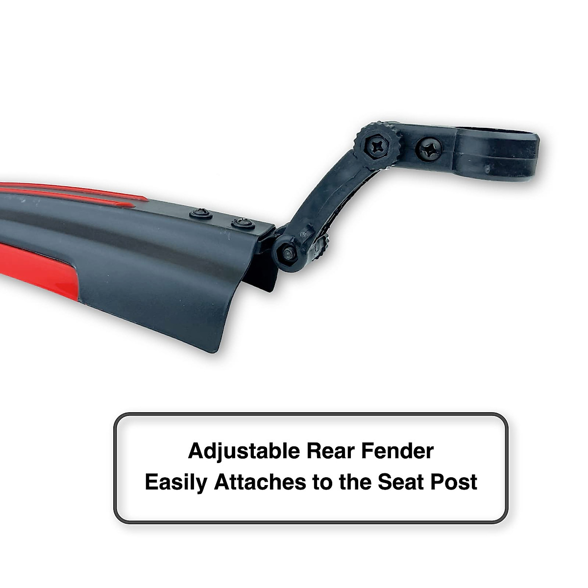 RNX Red Mountain Bike Mud Guard Front and Rear Fenders Set, Wide, Universal, Adjustable