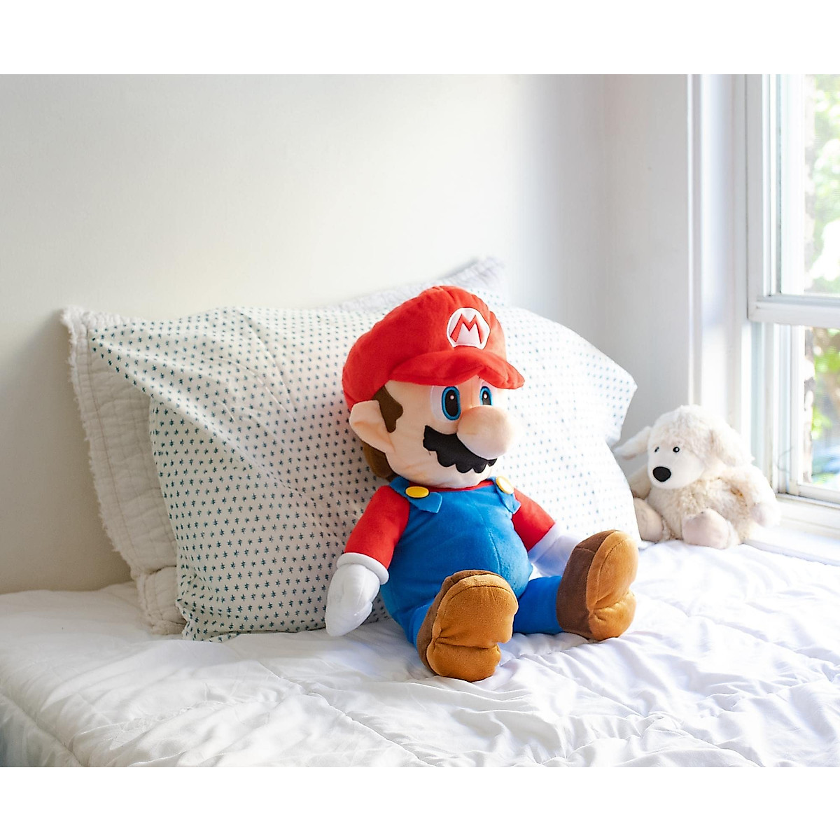 Super Mario Bros. The Real Thing 22-Inch Plush Pillow, Mario Plushie Toy | Decorative Pillows for Bed, Kids Room Essentials, Home Decor Accessories | Video Game Gifts And Collectibles