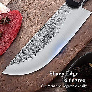 DRAGON RIOT Hand Forged Butcher Knife Cleaver 7.5 Inch High Carbon Steel Meat and Vegetable Cleaver Knife Full Tang Sharp Chef Knife for Kitchen Camping and BBQ…