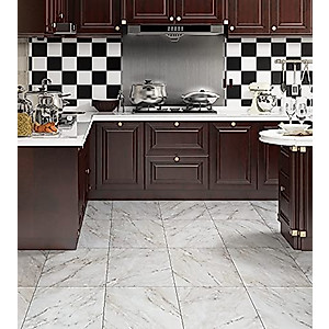 Livelynine 32-Pack Peel and Stick Floor Tile Marble Look Vinyl Flooring Stick On Floor Tiles for Bathroom Kitchen Basement Bedroom Waterproof Laminate Flooring Tile Linoleum Flooring Sheet 12X12 Inch