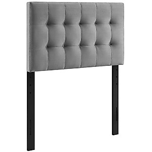 Modway Lily Biscuit Tufted Twin Performance Velvet Headboard, Gray