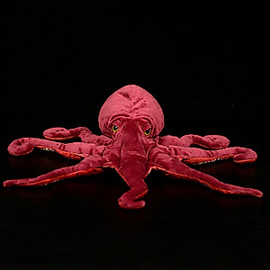 ZHONGXIN MADE Simulation Octopus Plush Toy -Red Soft Real Life Octopus Stuffed Animal Toys, Lifelike Deep Sea Creeping Animal Octopuses Plush Toys for Children Boys Girls (18 inch)