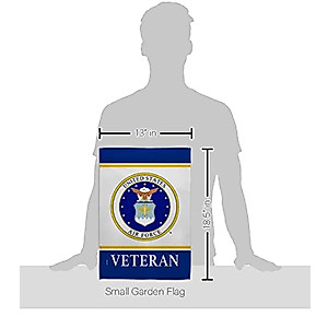 USA Decoration Air Veteran Garden Flag Armed Forces USAF United State American Military Retire Official House Decoration Banner Small Yard Gift Double-Sided, 13"x 18.5", Thick Fabric