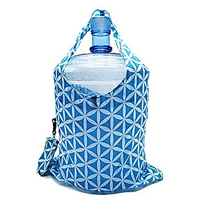 HOLYLUCK set of 3 Reusable Grocery Bags,Heavy Duty Foldable Shopping Bag-sky blue