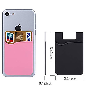 EGALO Phone Card Holder, Cell Phone Wallet, Ultra-Slim Silicone 3M Adhesive Stick-on ID Credit Card Phone Case Pouch Sleeve Pocket for Smartphones (iPhone/Android/Samsung Galaxy) - 6 Pack