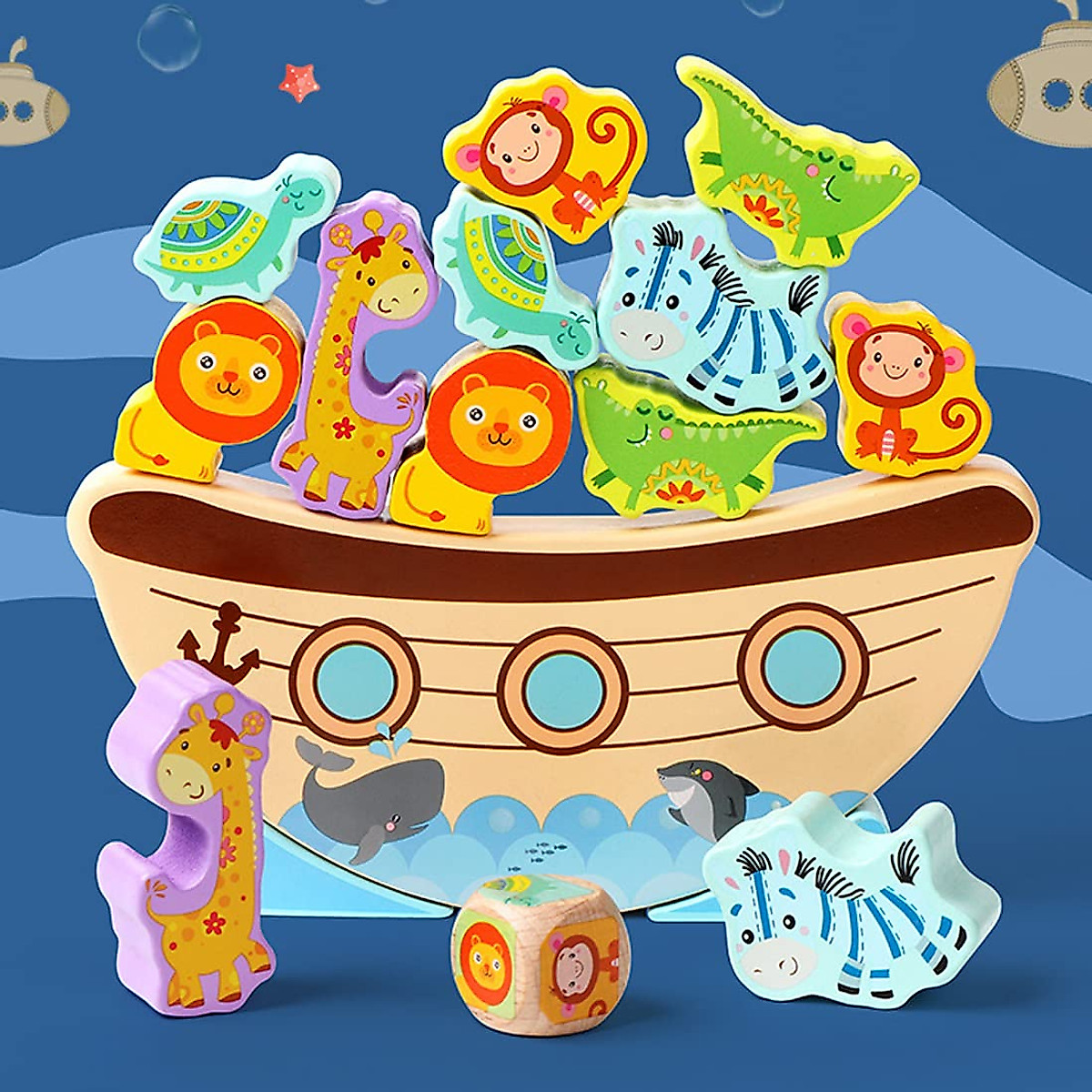 ZHUTI Boys Toys Age 3-5,Wooden Blocks Animal Stacking for Kids,Education Learning Montessori 3+ Year Old Girls Toddlers,Christmas Xmas Birthday Gifts Toddlers Kids, Multicolored, 7.6*3.14*0.82 INCH