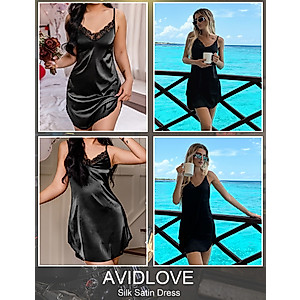 Avidlove sexy pajamas for women sexy lingerie gowns teddy lingerie valentines lingerie Black X-Large