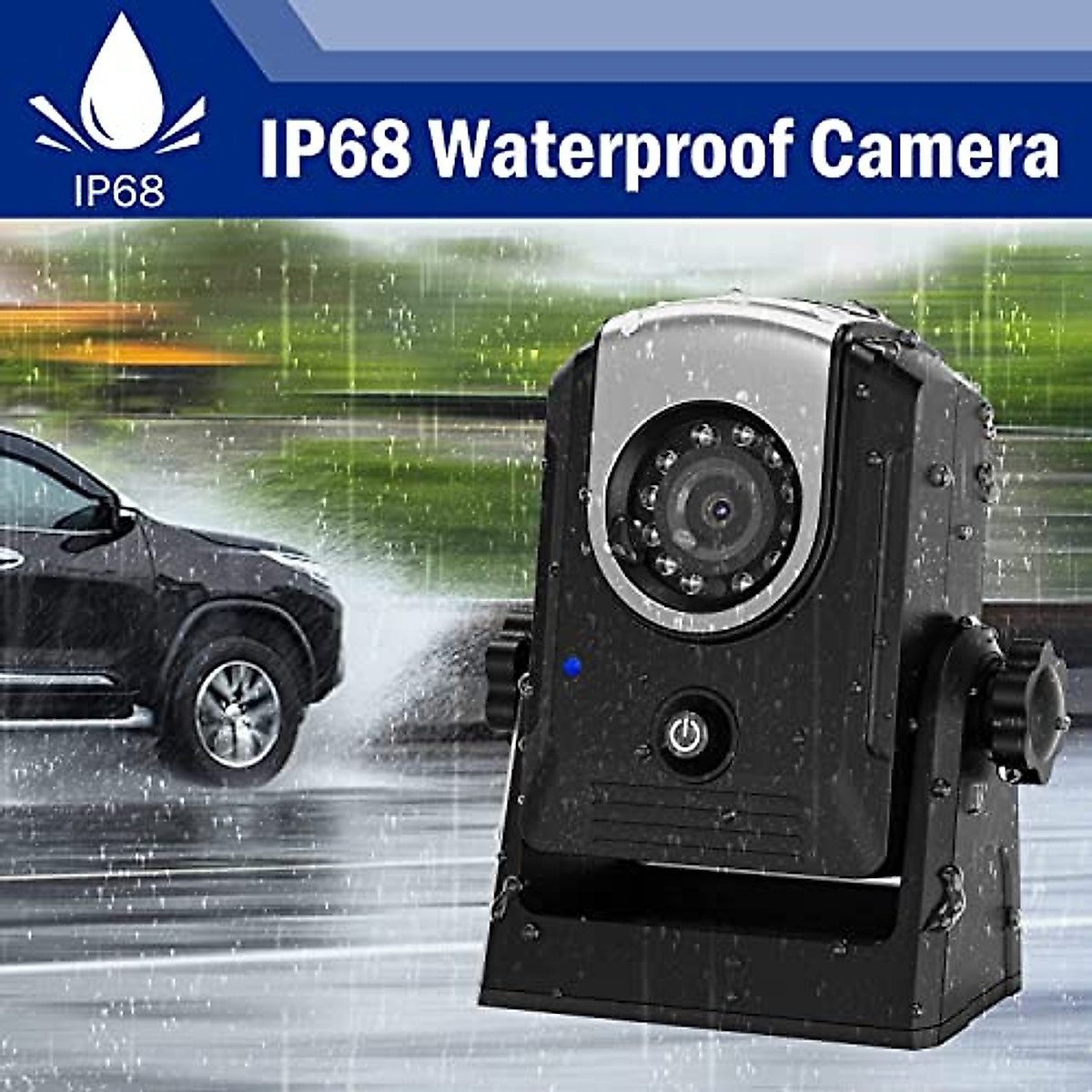 MHCABSR Wireless Backup Reversing Camera, WiFi Dash Camera Work with Phone IP68 Waterproof IR Night Vision Wide Angle Magnetic Rear View Parking Camera for Trailers Trucks RVs Camper Car