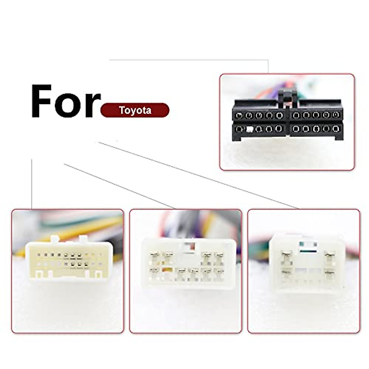 Yassdwbn 20 PIN Wiring Harness Connector for Toyota Stereo DVD Android Player Power Cable