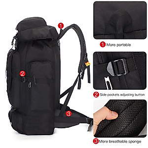 100L Hiking Camping Backpack Tactical Backpack for Men Large Survival Hunting Waterproof Backpack Molle Rucksack Military Camping Backpacking Daypack